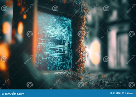 Abstract Background With Digital Code Running Through Everything Stock Illustration