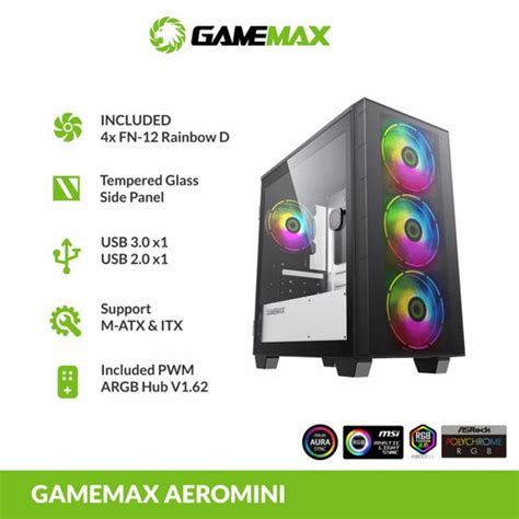 Promo GAMEMAX AERO Mini Micro-ATX Gaming PC Case Cicil 0% 3x - Jakarta ...