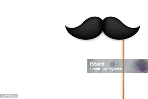 스틱에 현실적인 가짜 콧수염 흰색 배경에 고립 된 빈티지 종이 콧수염 벡터 일러스트레이션 가지 식물 부위에 대한 스톡 벡터 아트 및 기타 이미지 Istock