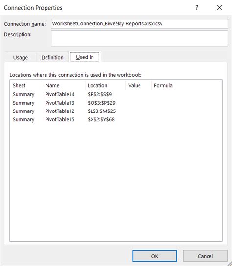 Delete Table In Existing Connections In Excel Stack Overflow
