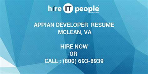 Appian Developer Resume Mclean Va Hire It People We Get It Done