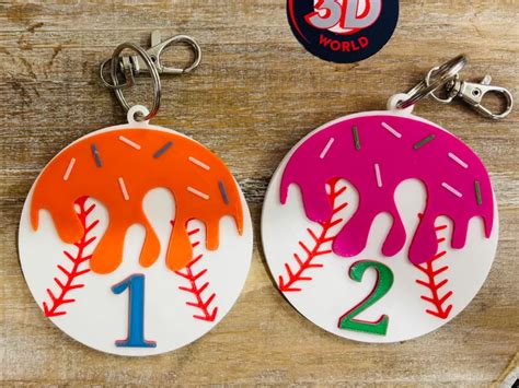 Baseball Drip Keychain Free 3d Print Model Makerworld