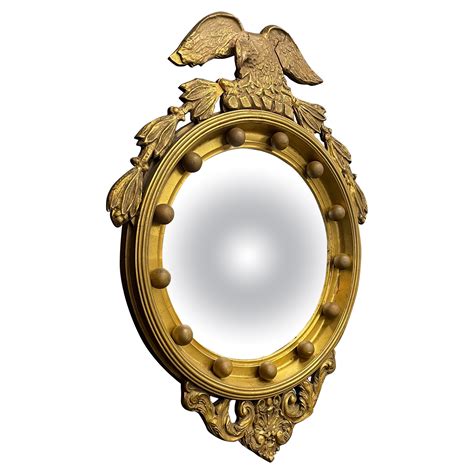 Antique Federal Style Giltwood Convex Mirror For Sale At 1stdibs