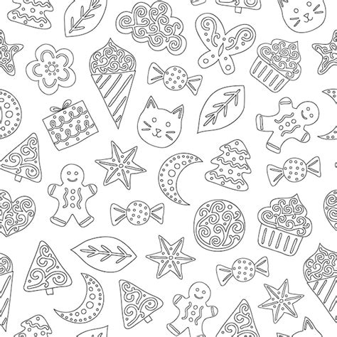 Premium Vector Seamless Pattern With Cookies