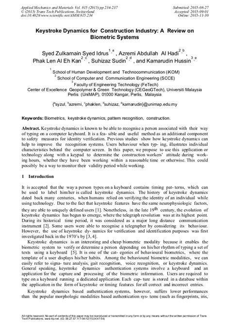 pdf keystroke dynamics for construction industry a review on