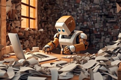 Premium Ai Image Cute Architect Robot Designing A Building