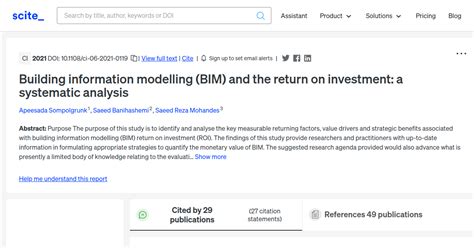 Building Information Modelling Bim And The Return On Investment A Systematic Analysis