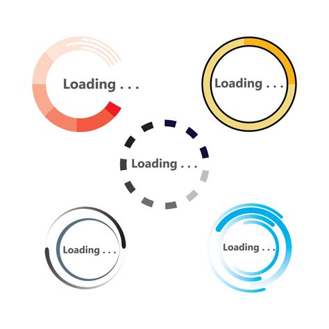 Striped Loading Circle Flat Style Icon Design Progress Upload