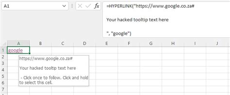 Excel Hyperlink Function Not Feature Tooltip Super User