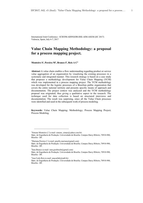 PDF Value Chain Mapping Methodology A Proposal For A Process Mapping