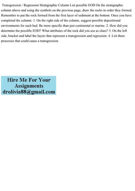 Transgression Regression Stratigraphic Column List Possible Eod On Pdf