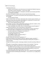MGMT 301 EXAM REVIEW MGMT301ExamReview OrganizationalStructure Course Hero