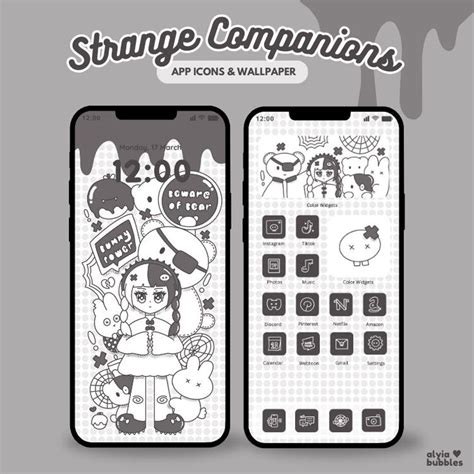 strange companion ios app icons cute icon pack black app icons