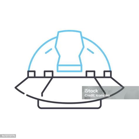 건설 모자 선 아이콘 개요 기호 벡터 일러스트 레이 션 개념 기호 개체 그룹에 대한 스톡 벡터 아트 및 기타 이미지 개체