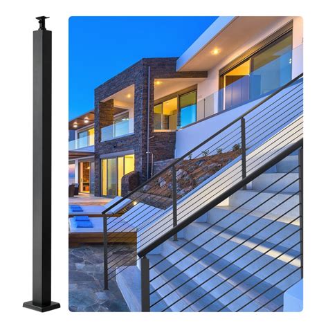 Vevor Cable Railing Post 36 X 2 X 2 Steel Level Deck Railing Post Without Holes Sus304