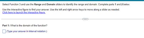 Solved Select Function 3 And Use The Range And Domain