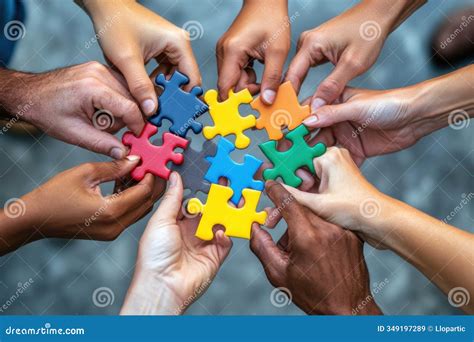Interlocking Puzzle Pieces Forming Colorful Hands Symbolize Unity Teamwork And Collaboration