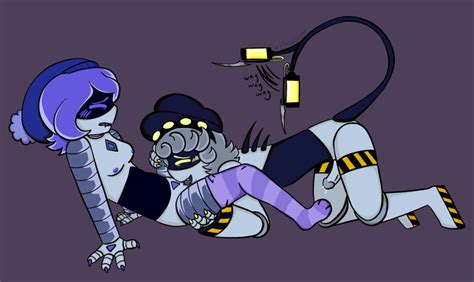 Rule 34 Android Back Spikes Beanie Caution Stripes Claws Cunnilingus Fangs Female Grey Hair