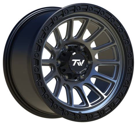 17 Tw Wheels Rims T22 Off Road Matte Black Gunmetal Face Chevy Gmc Ni
