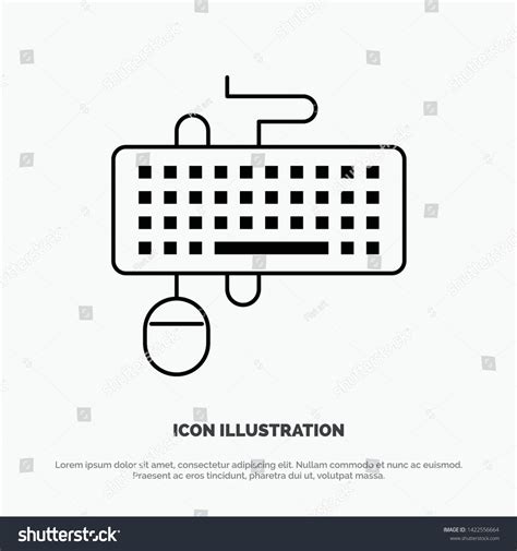 Device Interface Keyboard Mouse Obsolete Line Stock Vector Royalty