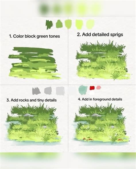 Школа Рисования на Ipad On Instagram КАК РИСОВАТЬ ЗЕЛЕНЬ 🌳 Источник Pinterest En 2025