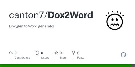 Github Canton7dox2word Doxygen To Word Generator