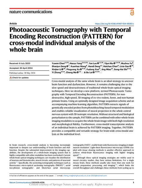 Pdf Photoacoustic Tomography With Temporal Encoding Reconstruction Pattern For Cross Modal