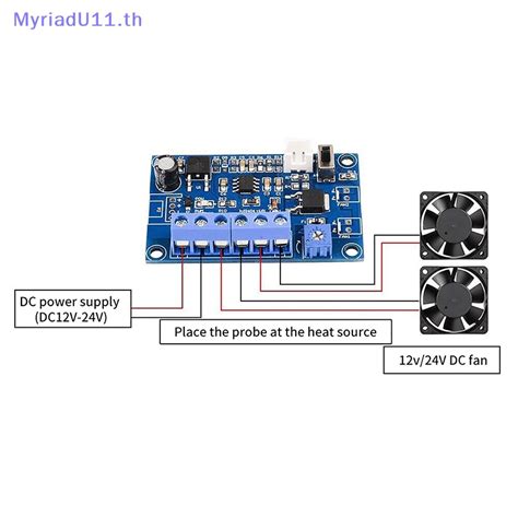 Myriadu โมดูลควบคุมอุณหภูมิพัดลมอัจฉริยะ 12v 24v Pwm Dc Shopee Thailand