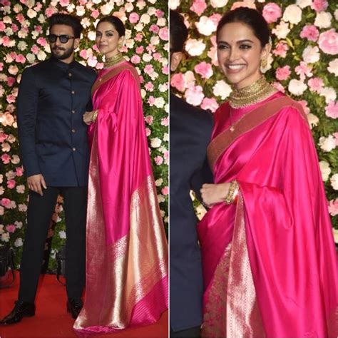 Deepika Padukone In Pink Silk Saree K4 Fashion