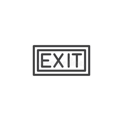 Exit Sign Outline Icon Stock Vector Illustration Of Information