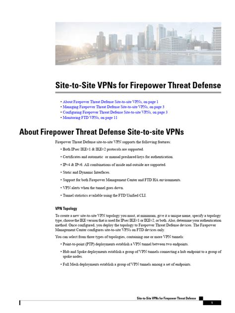 Firepower Threat Defense Site To Site Vpns Pdf Virtual Private