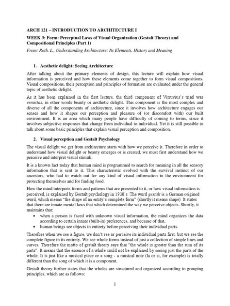 Week 3 Lecture Notes Gestalt Pdf Perception Visual Perception