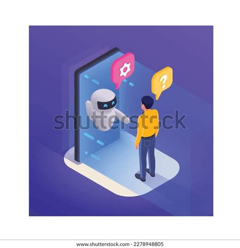 Chatbot Messenger Program Concept Support Symbols Stock Vector Royalty