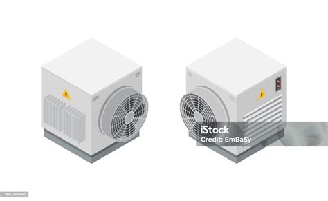 흰색 배경에 아이소메트릭 스타일의 에어컨 일러스트레이터 벡터 에어컨에 대한 스톡 벡터 아트 및 기타 이미지 에어컨 등측