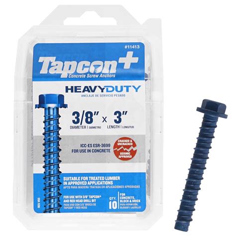 Tapcon 11413 3 8 In X 3 In Concrete Hex Anchors At Low Prices
