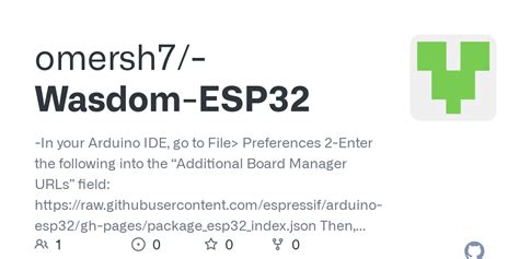 GitHub Omersh Wasdom ESP In Your Arduino IDE Go To File Preferences Enter The