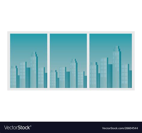 Window With Cityscape View Scene Royalty Free Vector Image