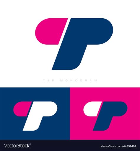 Tp Monogram Logo Letter T And Letter P Identity Vector Image