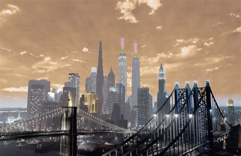 Sunset With Updated Freedom Tower Assets R Citiesskylines