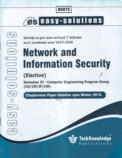 EASY SOLUTIONS NETWORK AND INFORMATION SECURITY MSBTE TechKnowledge Publications