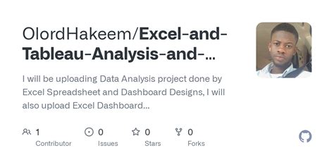 github olordhakeem excel and tableau analysis and dashboard design i