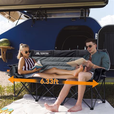 Huskfirm 3 Person Camping Chairs Folding Double Camping