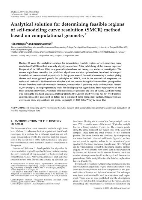 pdf analytical solution for determining feasible regions of self