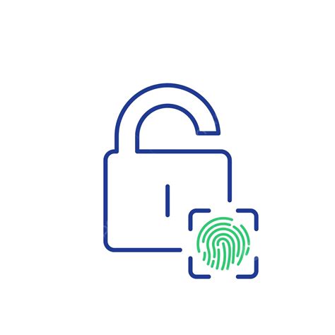 Fingerprint And Open Lock For Cyber Security Mobile Identity Data Vector Mobile Identity Data