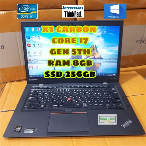 Jual Laptop Lenovo Thinkpad X Carbon Core I U Ram Gb Ssd Gb Shopee Indonesia