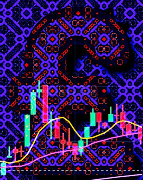 Fibonacci Candles Dollar Sign And Consecutive Up Arrows Stock