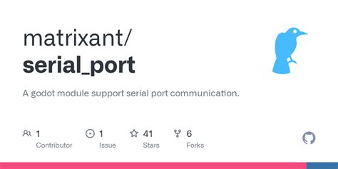 Github Matrixantserialport A Godot Module Support Serial Port