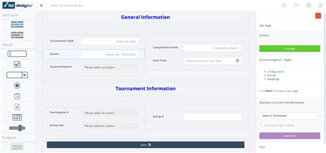 Tournament Management Application With Spreadsheetweb