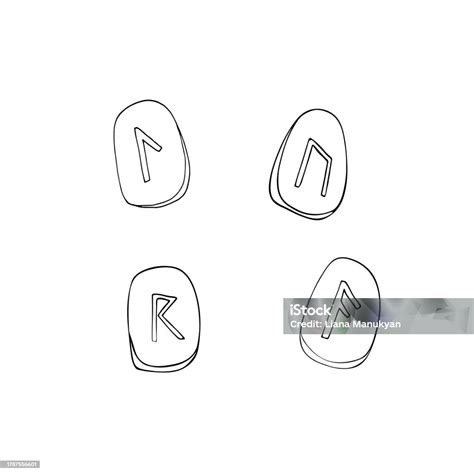 손으로 그린 바이킹 룬 알파벳 고대 룬 기호가 있는 켈트 글꼴 Abc 북유럽 스타일의 스칸디나비아 문자입니다 개체 그룹에 대한 스톡 벡터 아트 및 기타 이미지 Istock