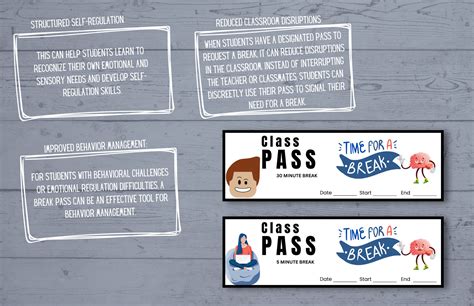 Break Pass Structured Break Class Pass Pbis Behavior Support Etsy